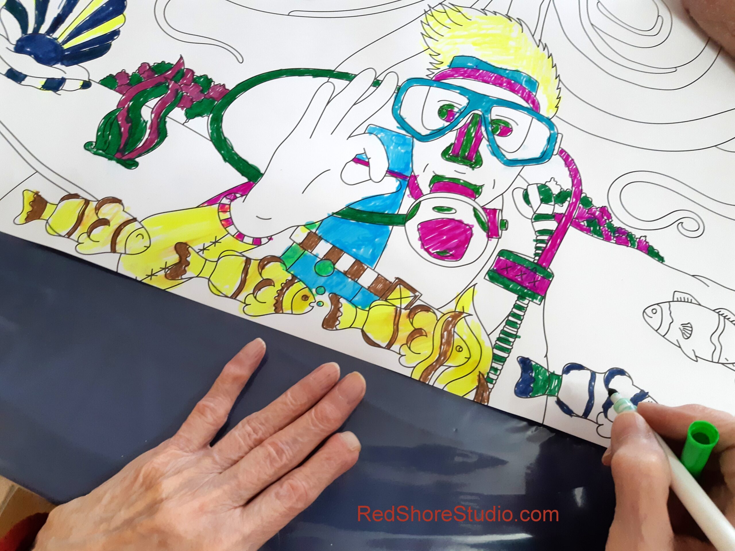 Giant Colouring Poster For Seniors and Kids – Red Shore Studio