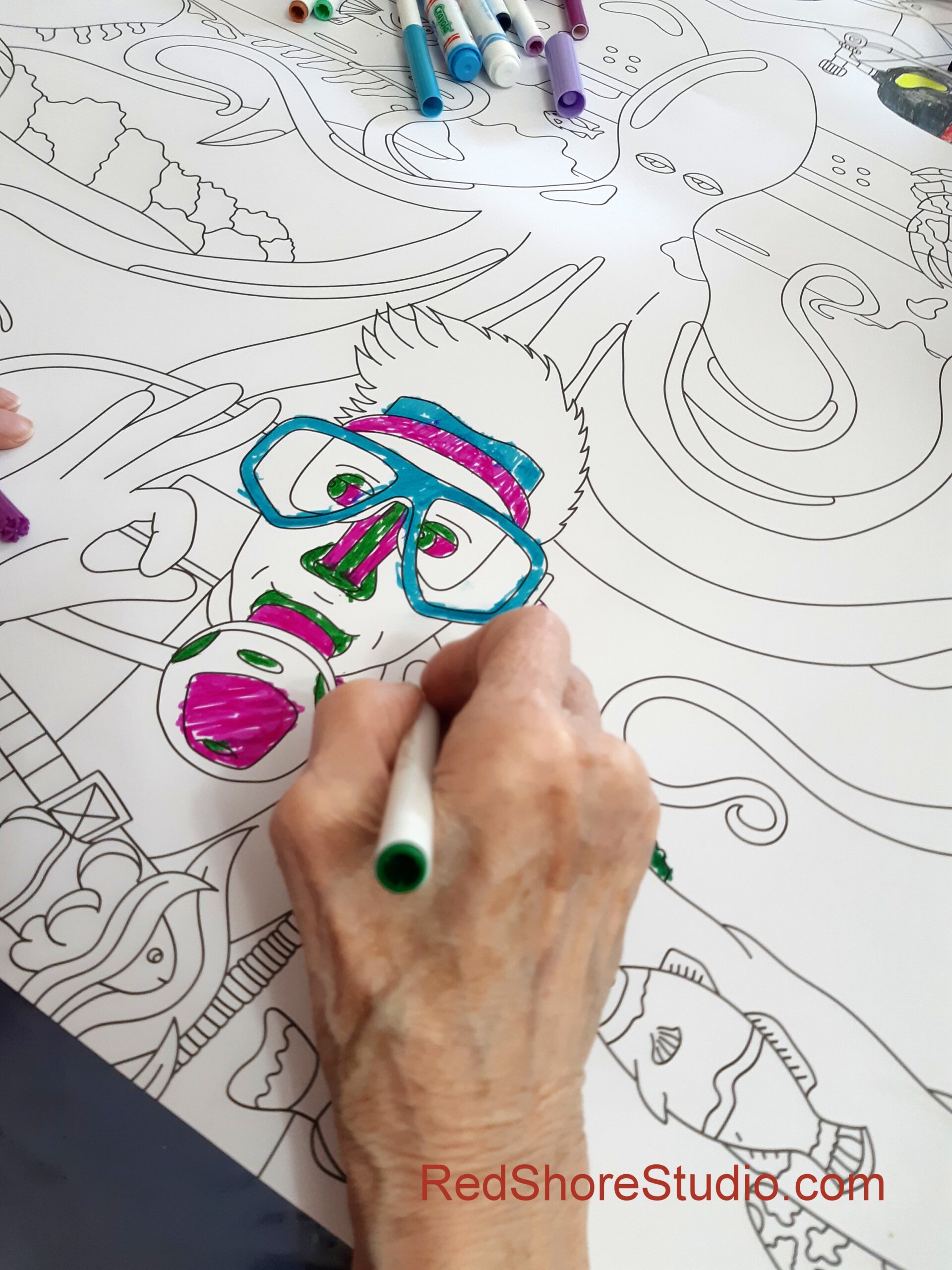 Giant Colouring Poster For Seniors and Kids – Red Shore Studio