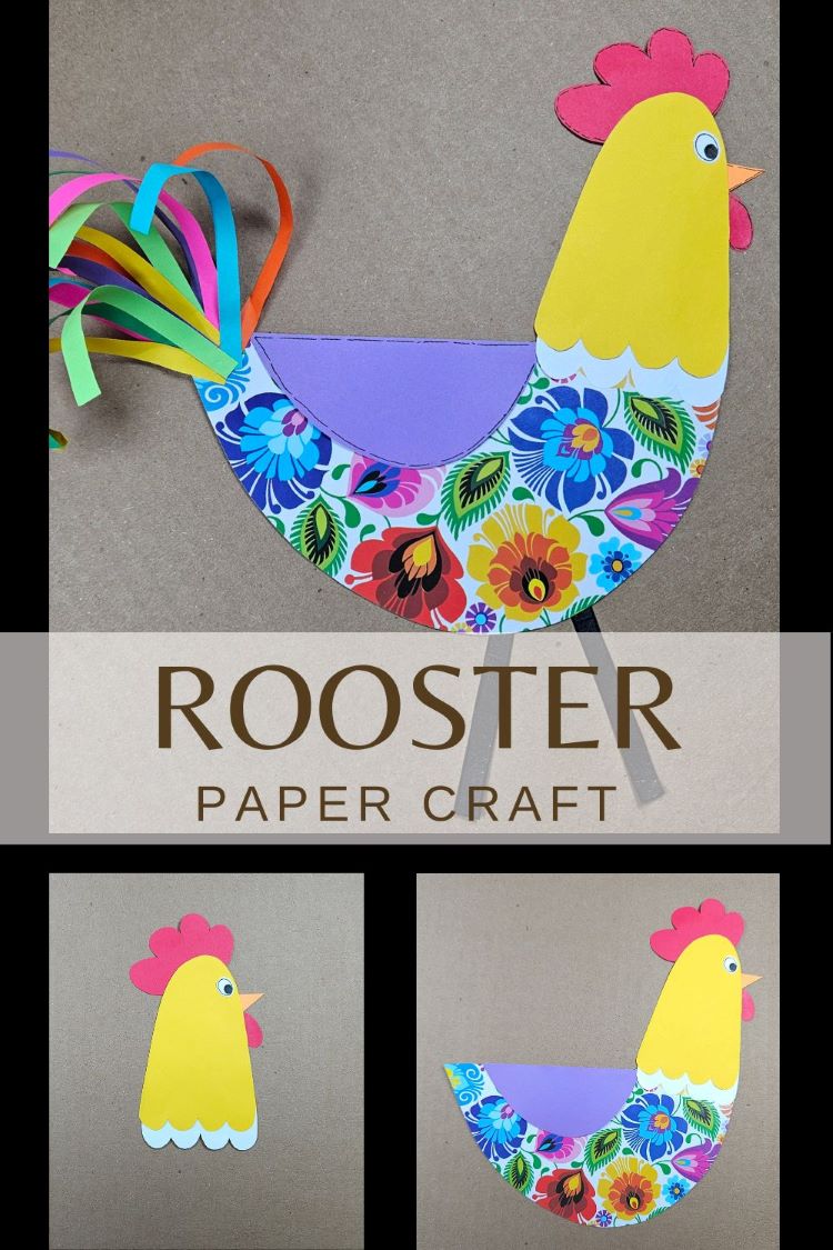 Paper Rooster Craft for Kids and Seniors – Red Shore Studio